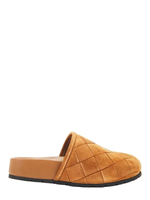 Bottega Veneta Reggie Flat Slides - Caramel