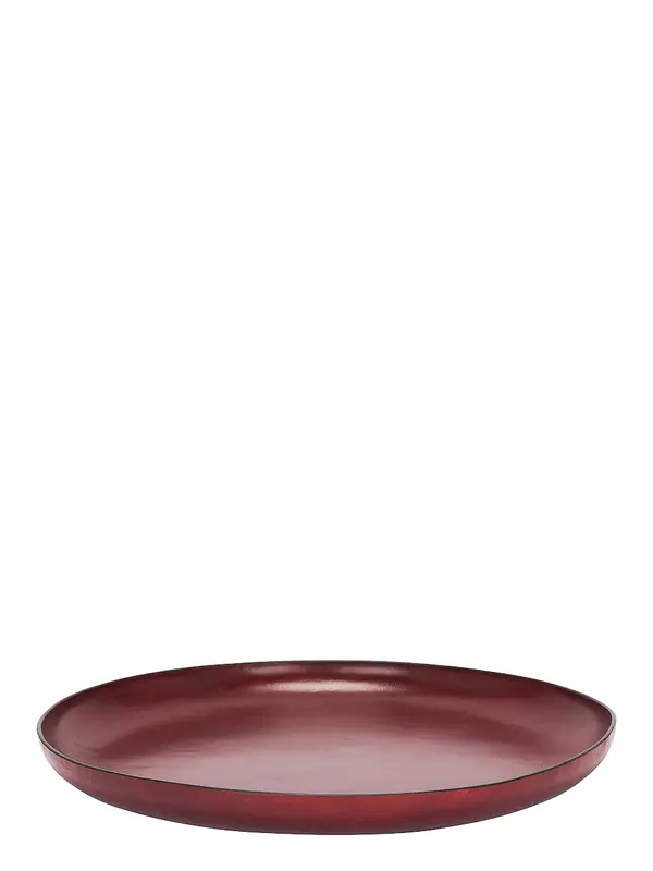 HUNTING SEASON Molded Leather Oversized Tray - Deep Red
