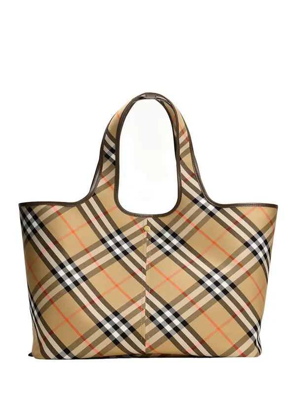 Burberry Medium Check Tote Bag - Sand