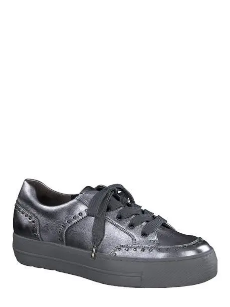 Paul Green Waverly Platform Sneakers - Clay Metallic Nappa