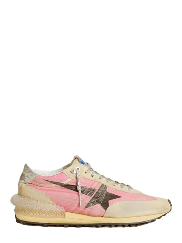 GOLDEN GOOSE Running Marathon Leather-trimmed Nylon Sneakers - Pink