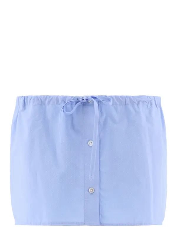 Alexander Wang Drawstring Skort With Crystal Hotfix - Light Blue