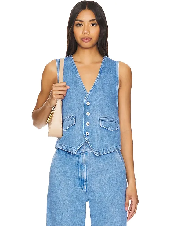 FAVORITE DAUGHTER The Poppy Denim Vest - Seaport