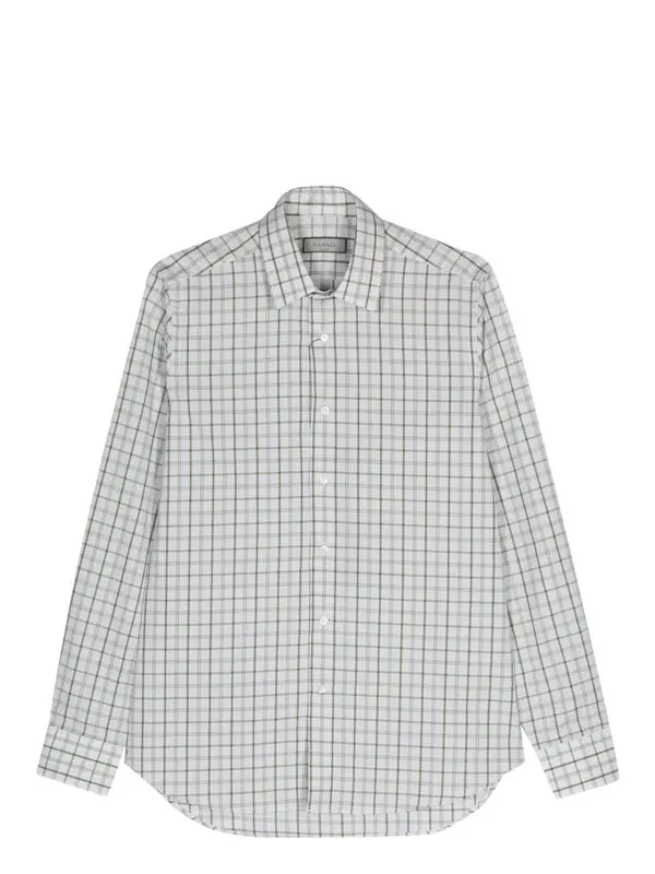 Canali Check-pattern Cotton Shirt - Green
