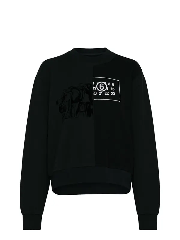 MAISON MARGIELA Numbers-motif Cotton Sweatshirt - Black