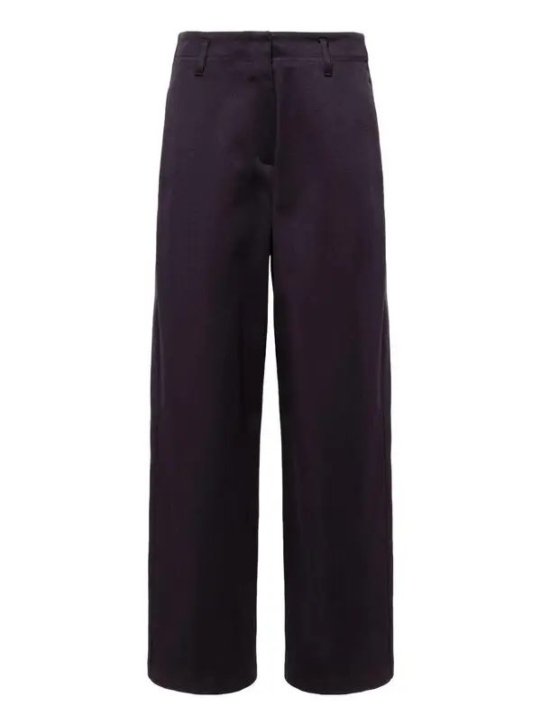 FORTE_FORTE Straight-leg Cotton-blend Trousers - Blue