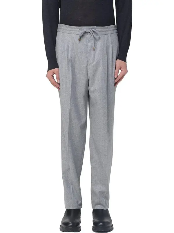Brunello Cucinelli Flat Front Trousers - Grey 1