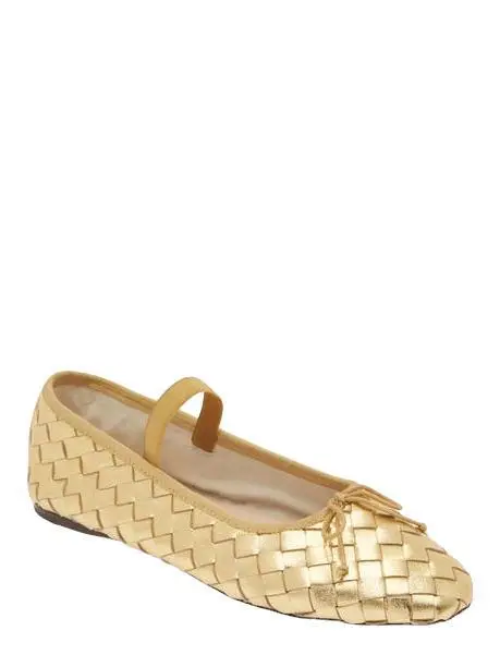 LOEFFLER RANDALL Leonie Mary Jane Ballet Flat - Gold