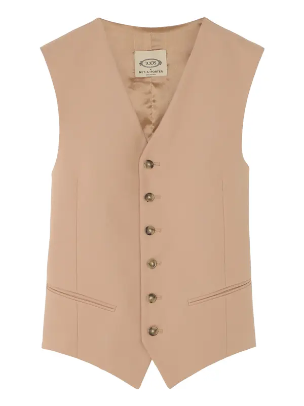 TOD'S Stretch-cotton Fitted Vest - Neutrals
