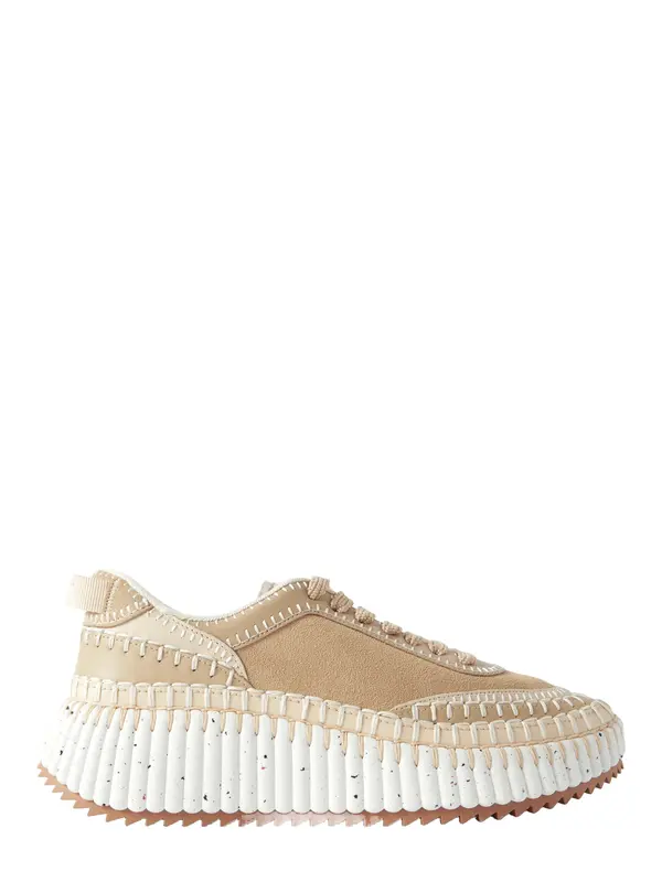 Chloé Nama Embroidered Sneakers - Neutrals