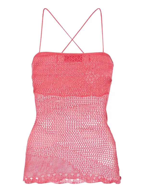 ROBERTA EINER Alba Knitted Cotton Top - Pink