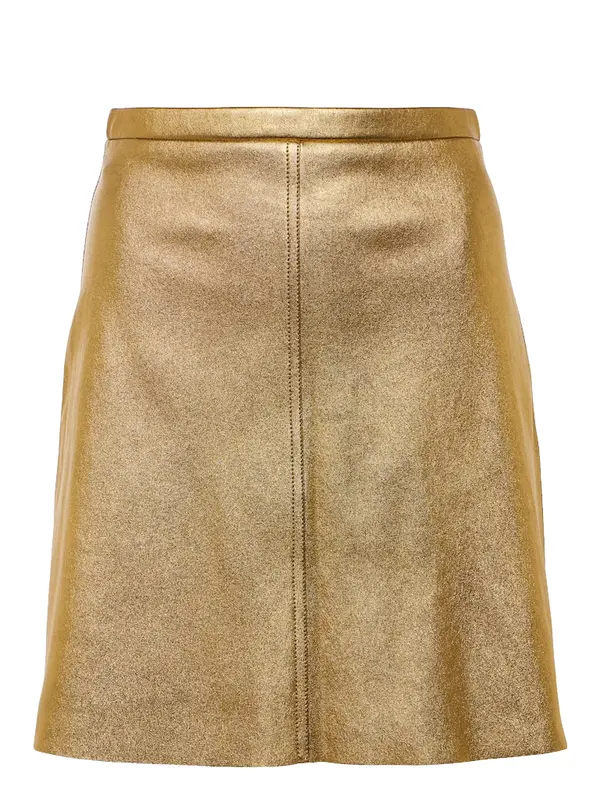 Stouls Lucie 22 Leather Miniskirt - Gold