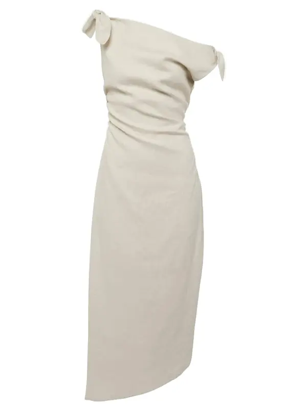 Sir The Label Affogato Linen Midi Dress - White
