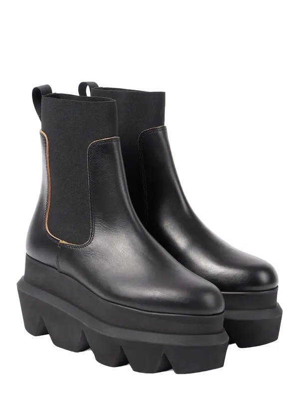 Sacai Leather Chelsea Boots - Black