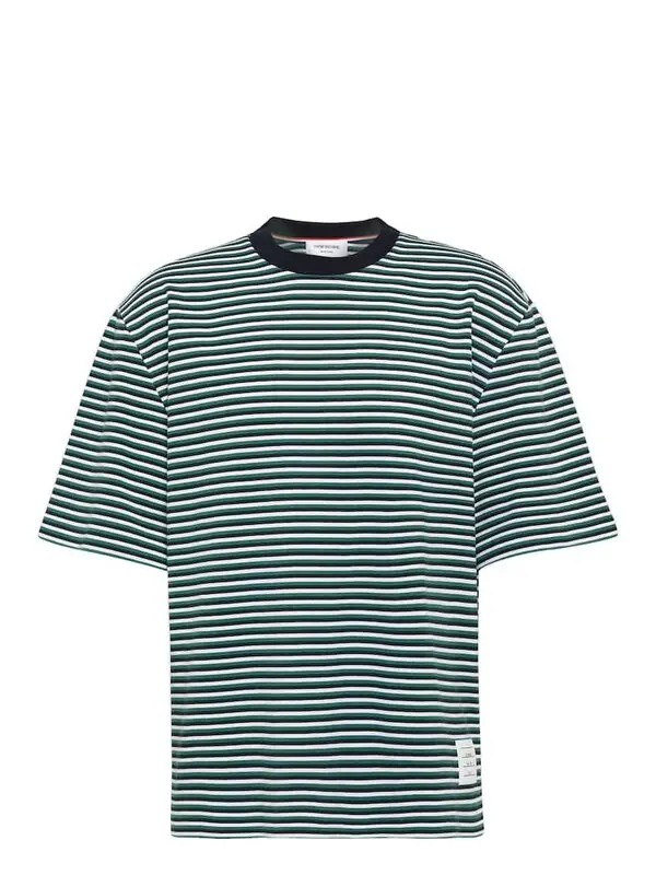 Thom Browne Striped Oversized Cotton T-shirt - Multicoloured