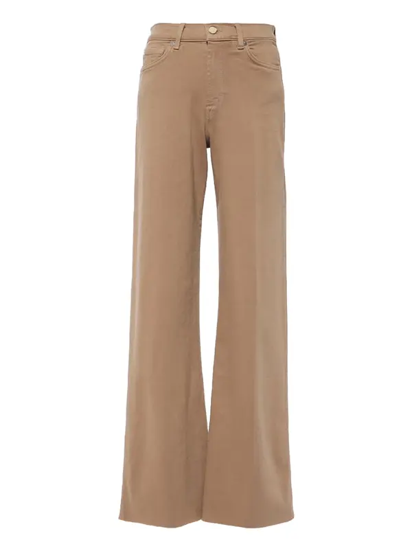 7 For All Mankind Lotta High-rise Wide-leg Jeans - Beige