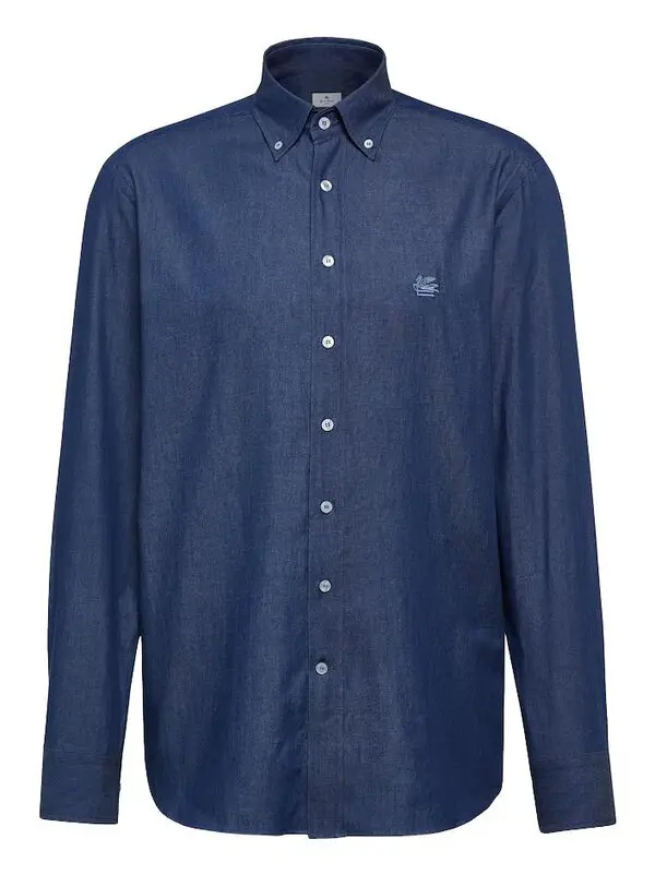 Etro Logo Denim Shirt - Blue