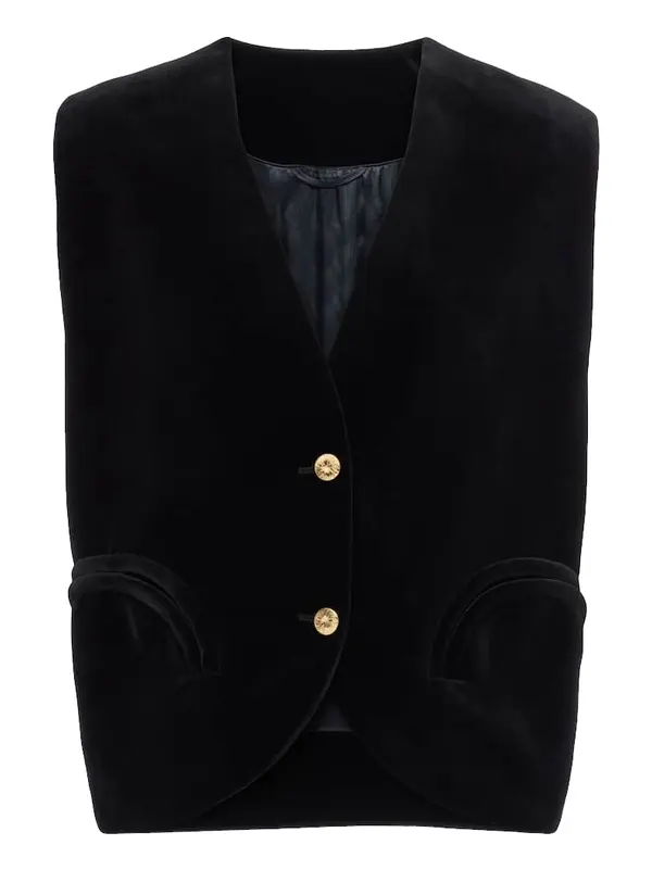 BLAZÉ MILANO Gliss Cotton Velvet Vest - Black