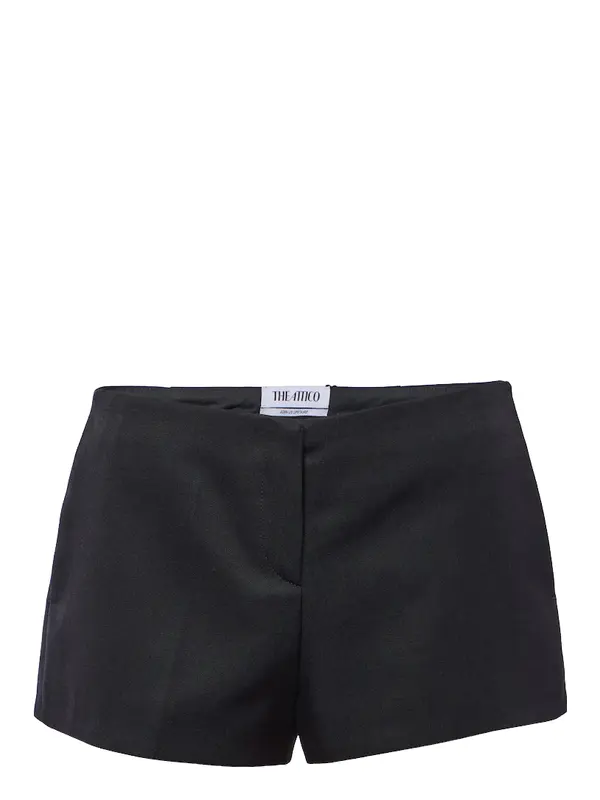 Attico Virgin Wool Tailored Shorts - Black