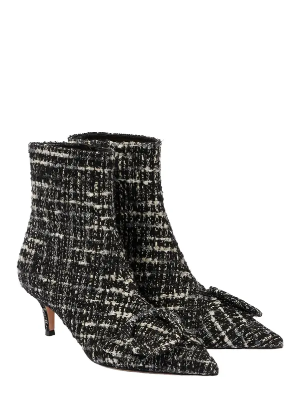 GIANVITO ROSSI Bouclé Ankle Boots - Black