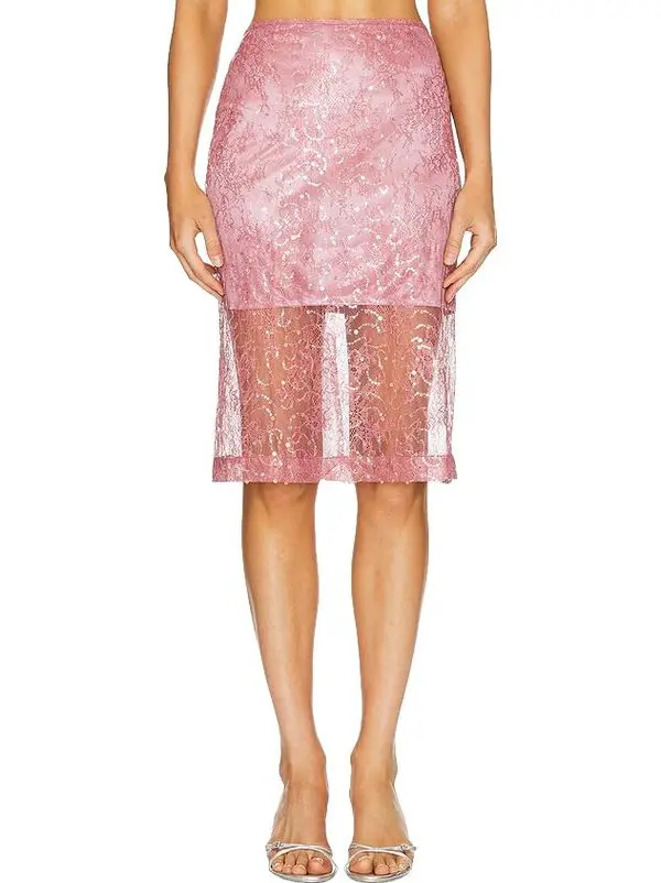 SABINA MUSAYEV Lysia Lace Skirt - Dusty Rose