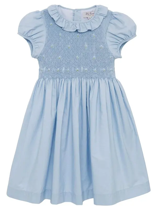 Trotters Willow Rose Smocked Dress - Blue