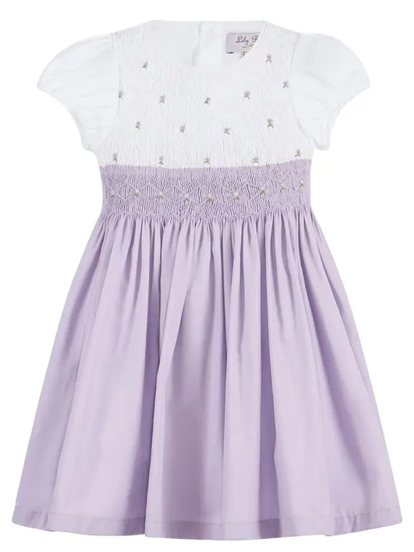 Trotters Rose Smocked Dress - Purple