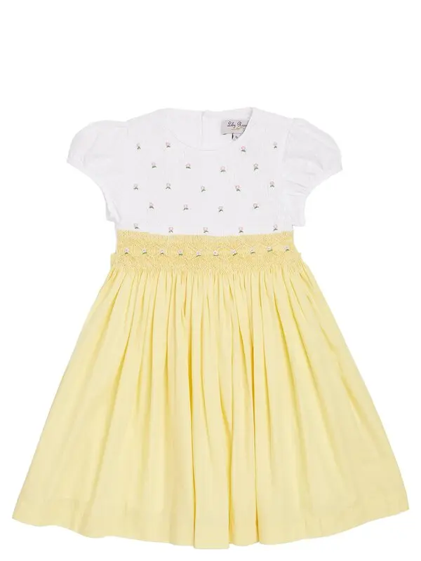 Trotters Rose Smocked Dress - Yellow