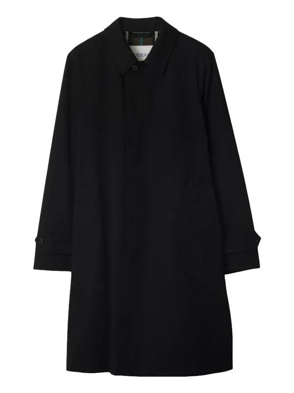 Burberry Long Gabardine Car Coat - Black
