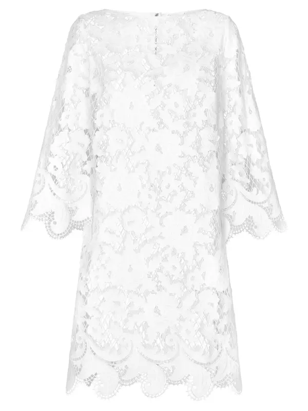 Dolce & Gabbana Embroidered Mesh Minidress - White