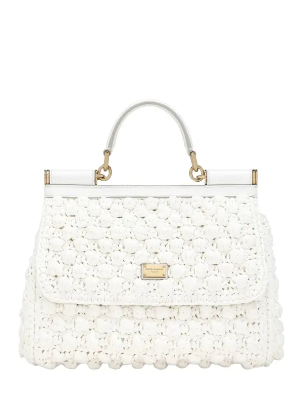 Dolce & Gabbana Large Sicily Tote Bag - White