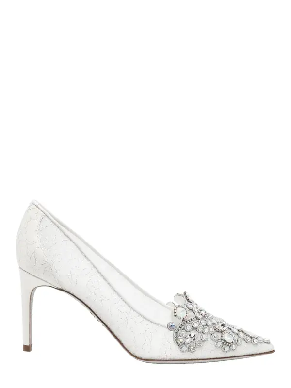 Rene Caovilla Veneziana 65mm Crystal Pumps - White