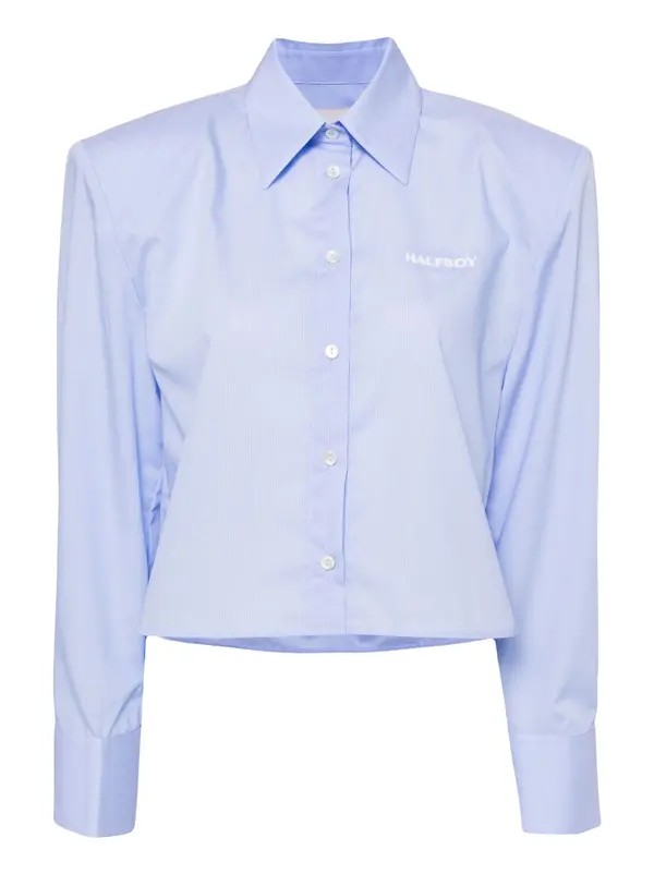 HALFBOY Logo-embroidered Cotton Shirt - Blue