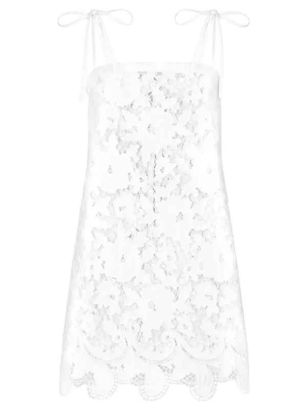 Dolce & Gabbana Embroidered Mini Dress - White