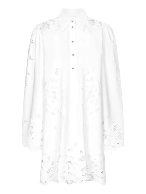 Dolce & Gabbana Cut-out Shirt Minidress - White