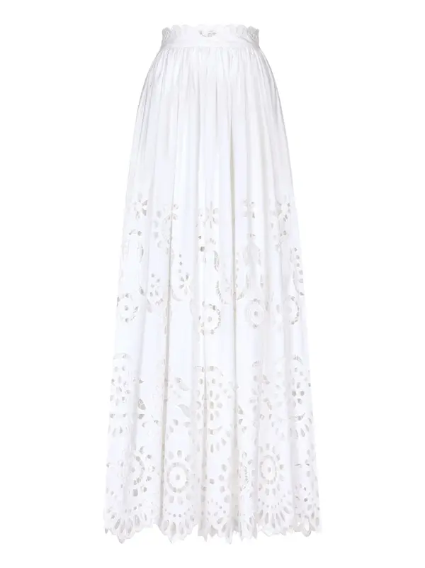 Dolce & Gabbana Scallop-hem Maxi Skirt - White