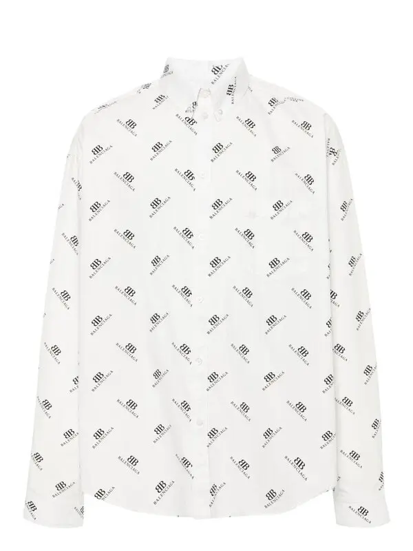 Balenciaga Bb-print Cotton T-shirt - White