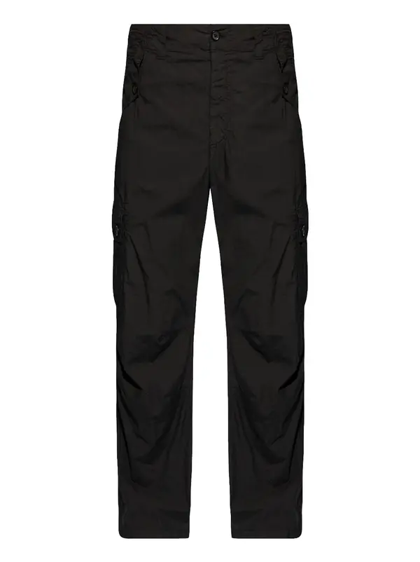 Dolce & Gabbana Logo-appliqué Cotton Cargo Trousers - Black