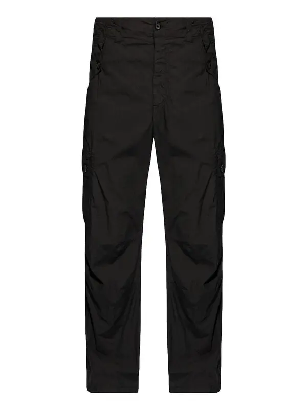 Dolce & Gabbana Logo-appliqué Cotton Cargo Trousers - Black