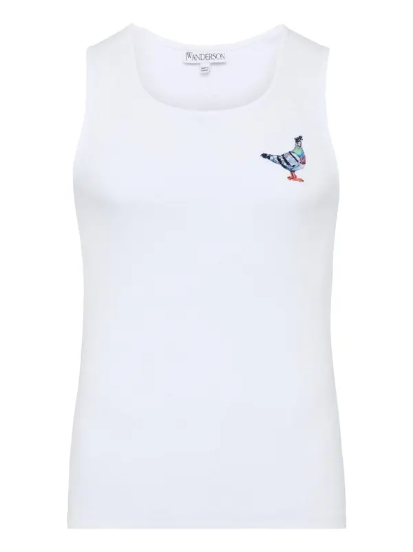 JW Anderson Pigeon Jersey Tank Top - White