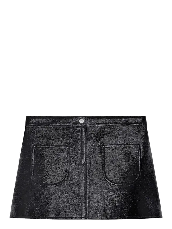 COURREGES A-line Coated Miniskirt - Black