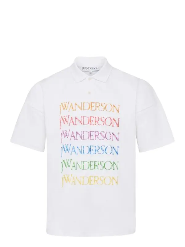 JW Anderson Logo-print Cotton Polo Shirt - White