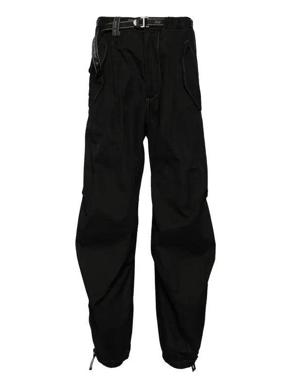 AND WANDER Side-zip Tapered Trousers - Black