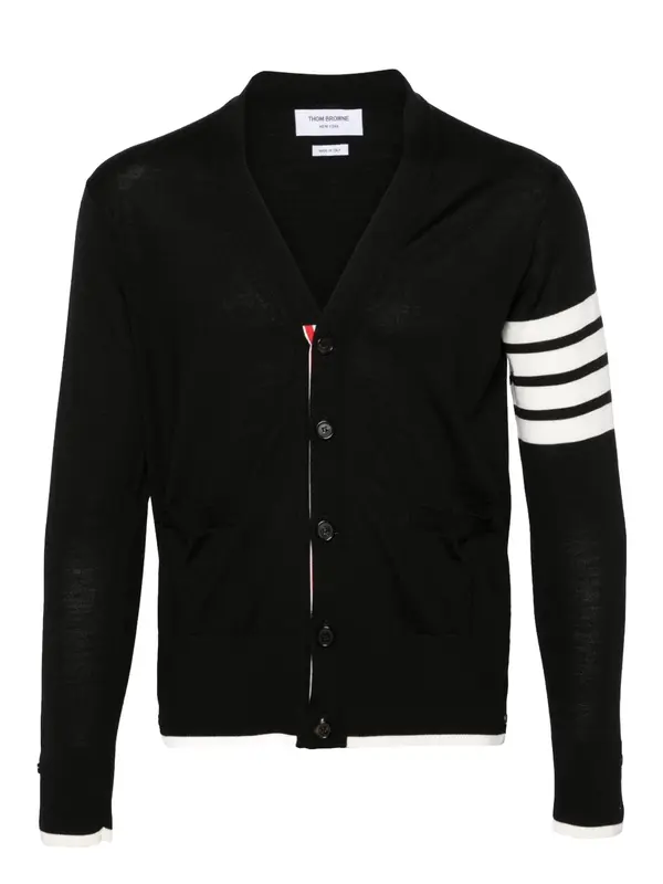 Thom Browne 4-bar Wool Cardigan - Black