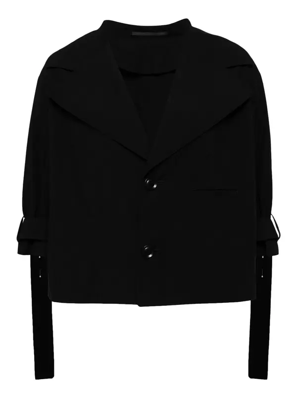 Y’s Wide-lapels Cotton Blazer - Black