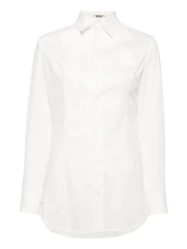 Yohji Yamamoto Bow-detail Cotton Shirt - White