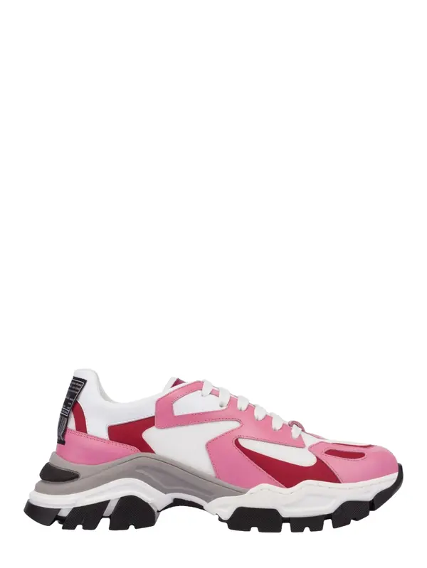 Moschino Panelled Lace-up Sneakers - Pink