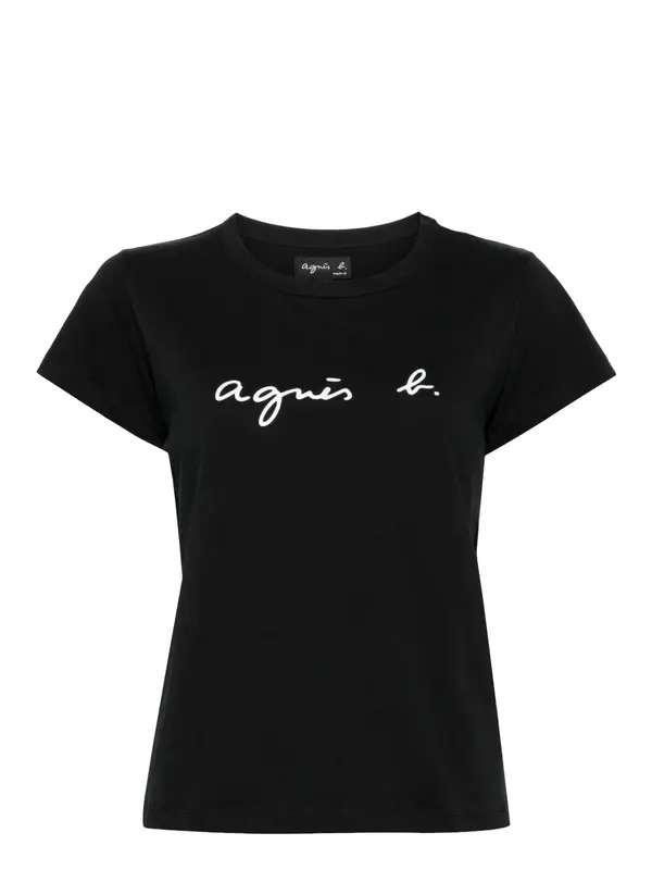 AGNÈS B. Logo-print Cotton T-shirt - Black