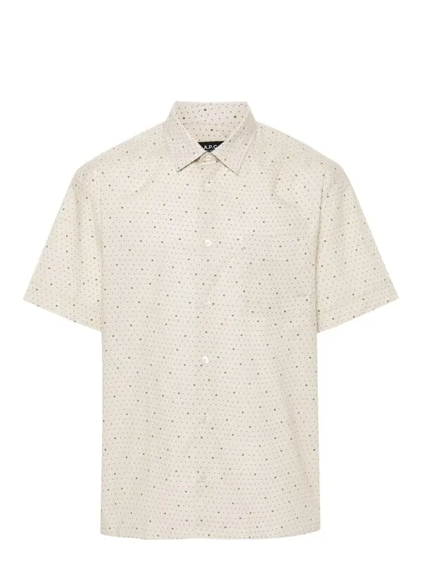 A.p.c. Polka Dot-print Cotton Shirt - Neutrals