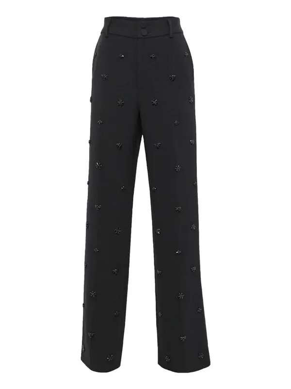 Huishan Zhang Crystal-embellished Tailored Trousers - Black